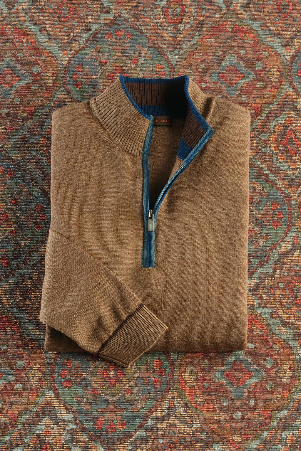 Patrick James Herringbone Mock 1/4 Zip