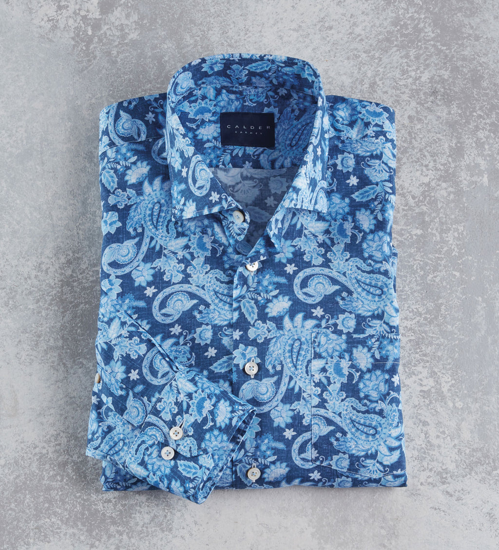 Calder Carmel Blue Paisley Shirt – Patrick James