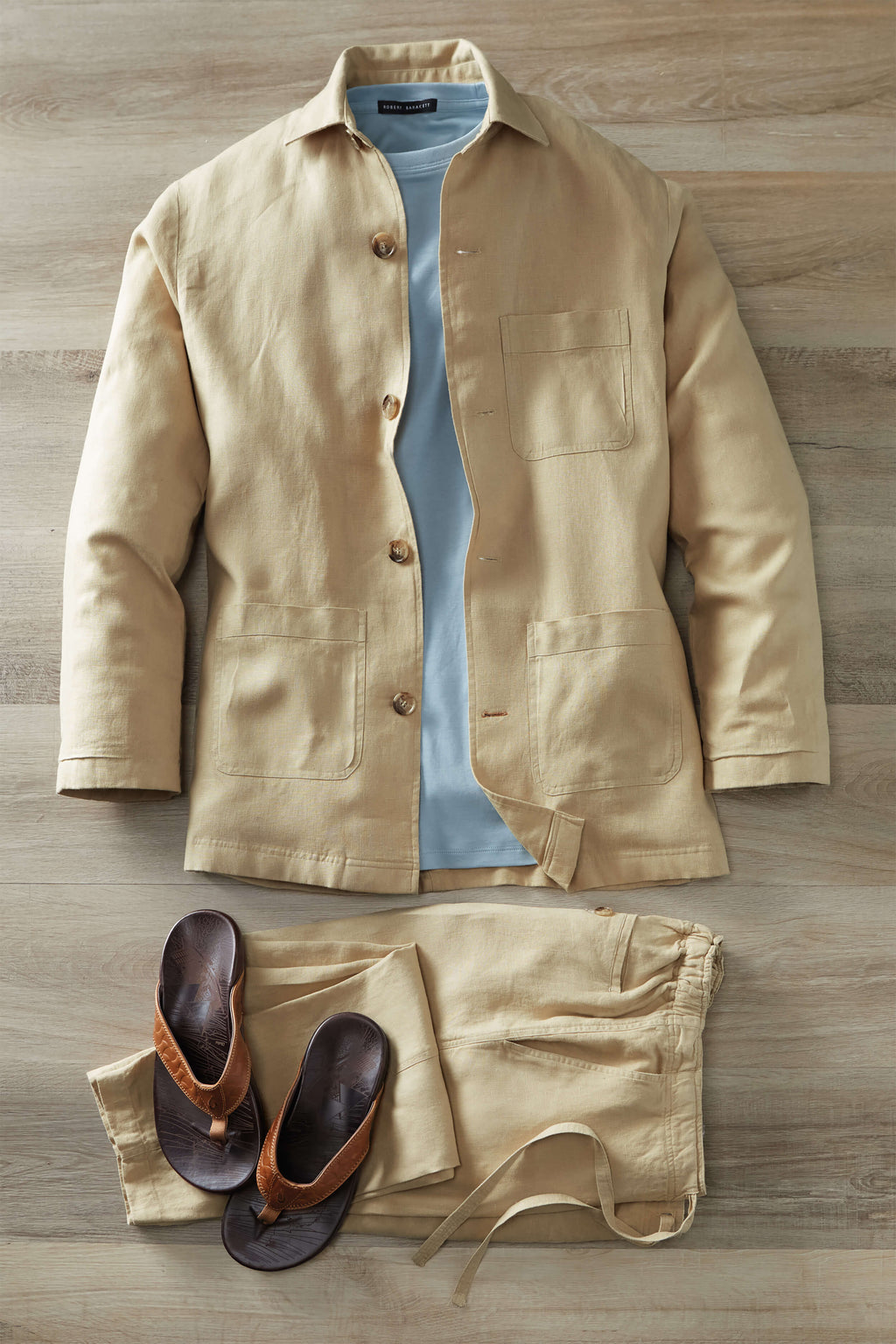 Patrick James Solid Linen Shirt Jacket