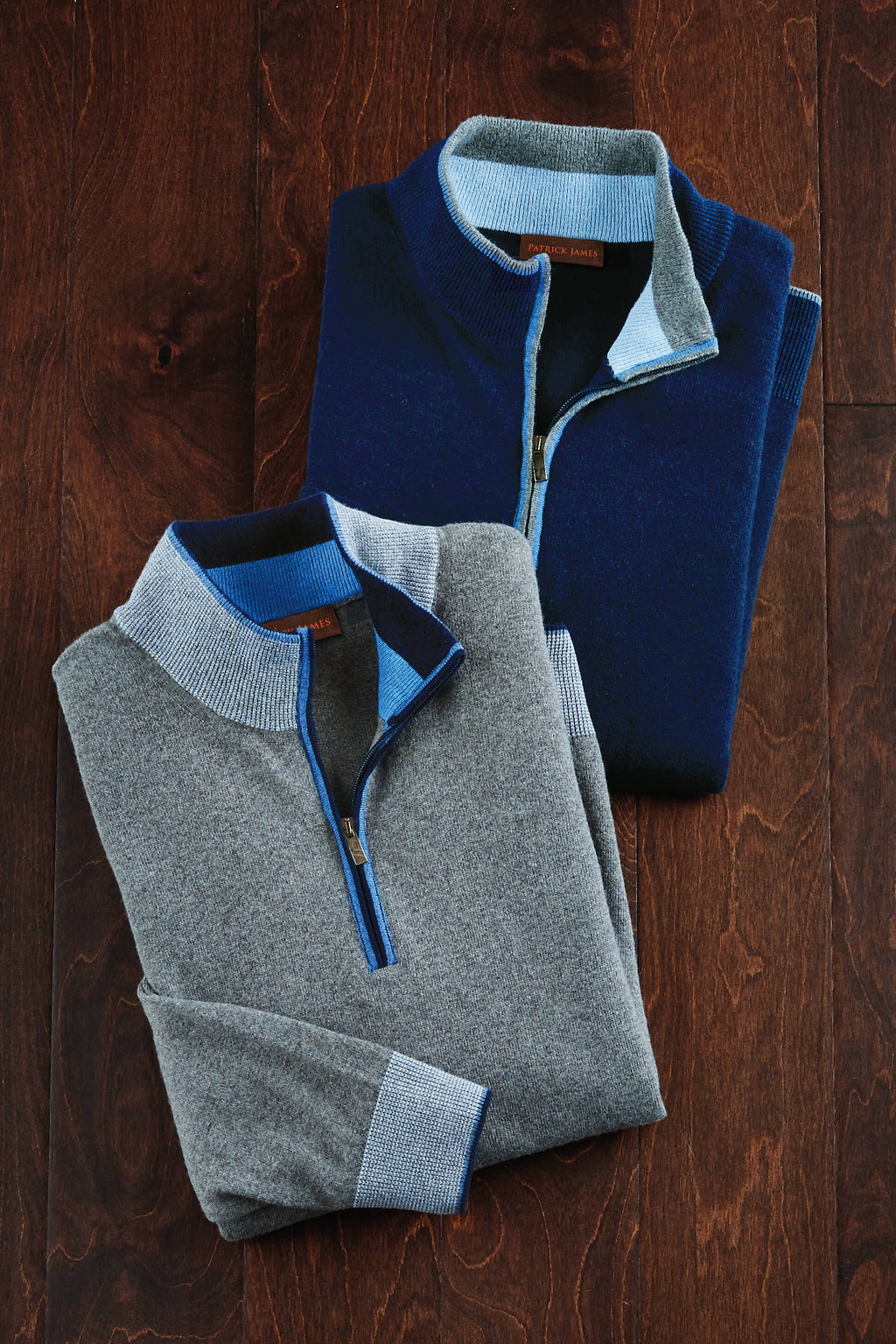Patrick James Stripe Mock 1/4 Zip