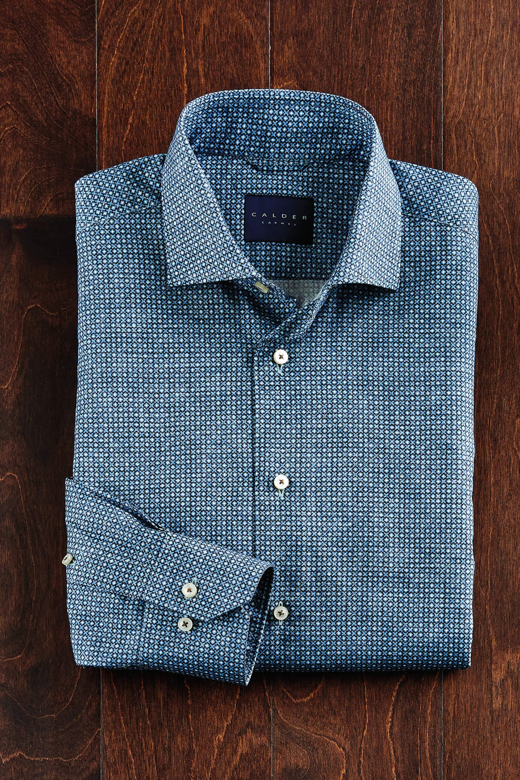 Calder Long Sleeve Italian Printed Micro Neat Shirt – Patrick James
