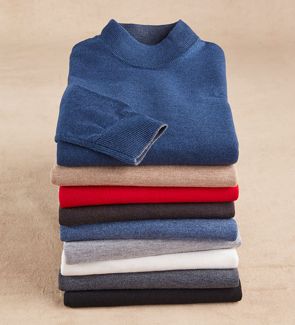 Raffi Long Sleeve Merino Mock Neck Sweater – Patrick James